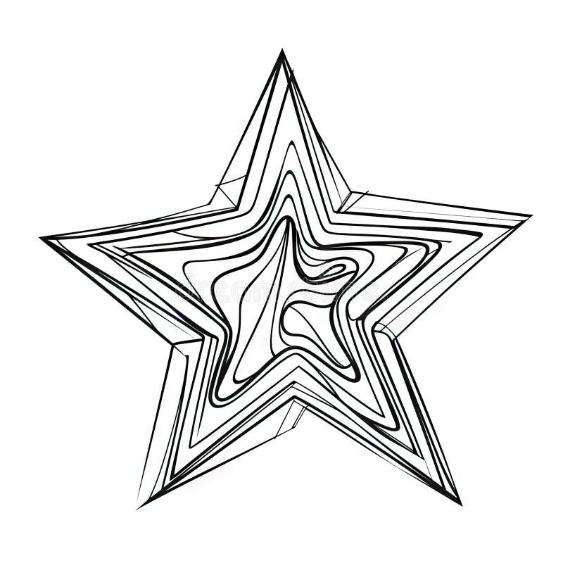 Linear Star Icon on One-Line Drawing Background. Perfect for ...