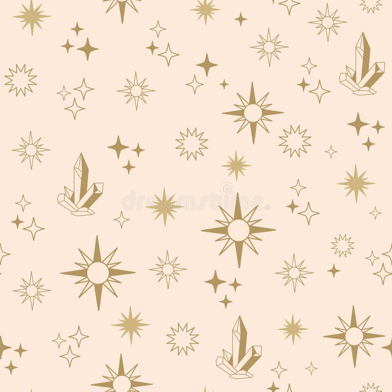 Linear Stars and Crystals Seamless Pattern Vector Stock Vector ...