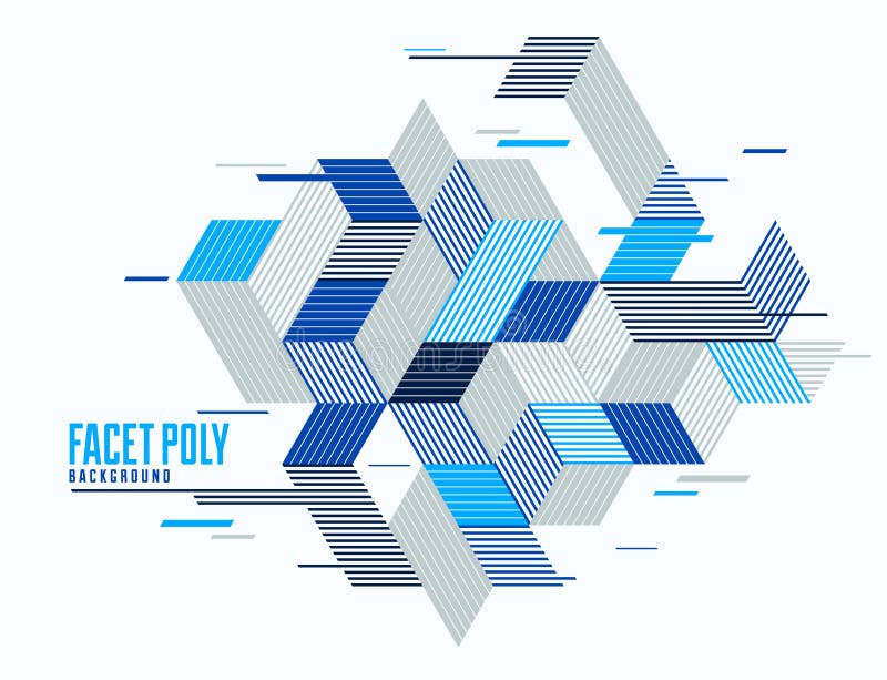 Linear Striped Abstract Vector Dimensional 3D Background with Isolated ...