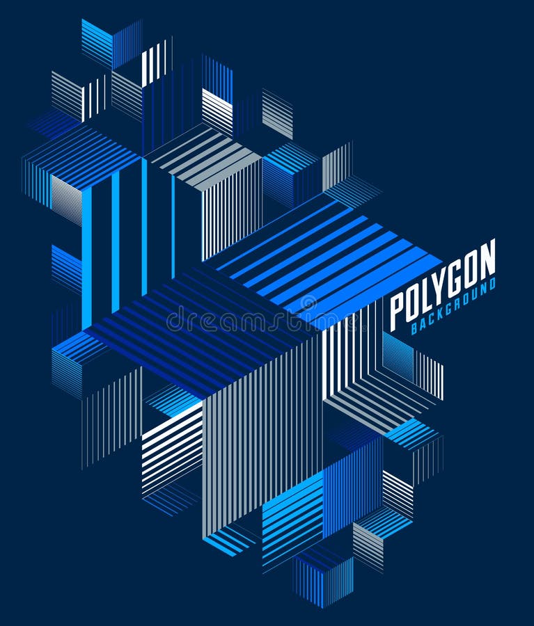 Linear Striped Abstract Vector Dimensional 3D Background with Isolated ...