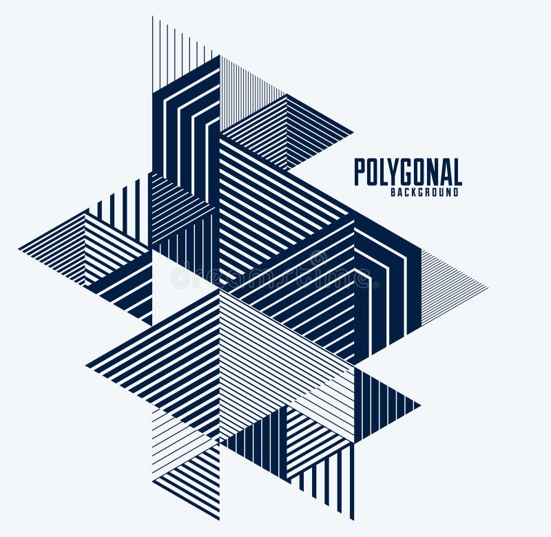 Linear Striped Abstract Vector Dimensional 3D Background with Isolated ...