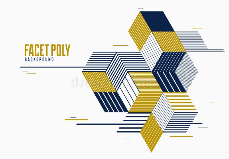 Linear Striped Abstract Vector Dimensional 3D Background with Isolated ...