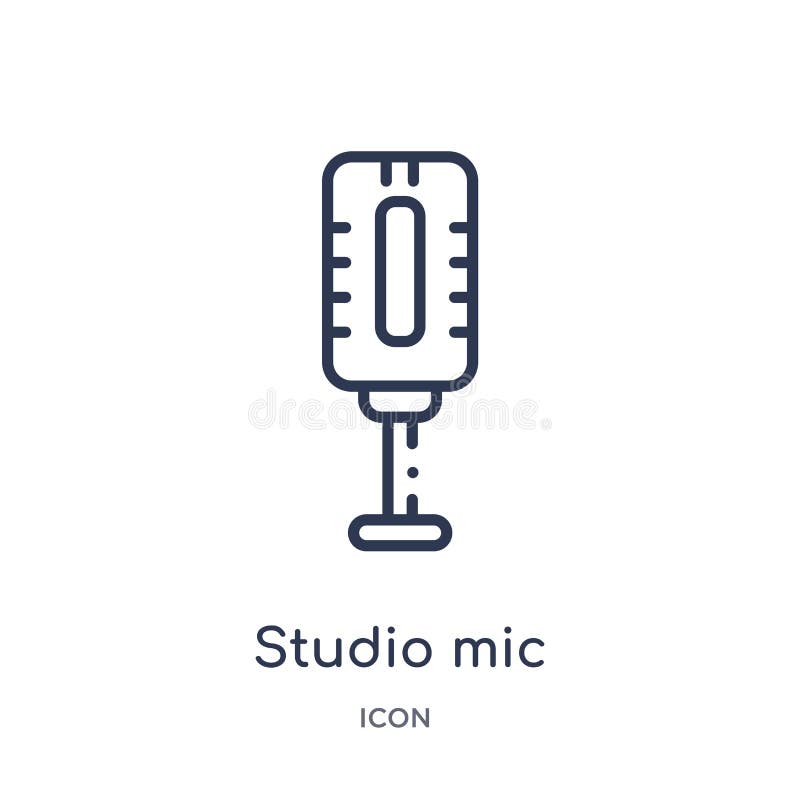 Linear Studio Mic Icon from Cinema Outline Collection. Thin Line Studio ...