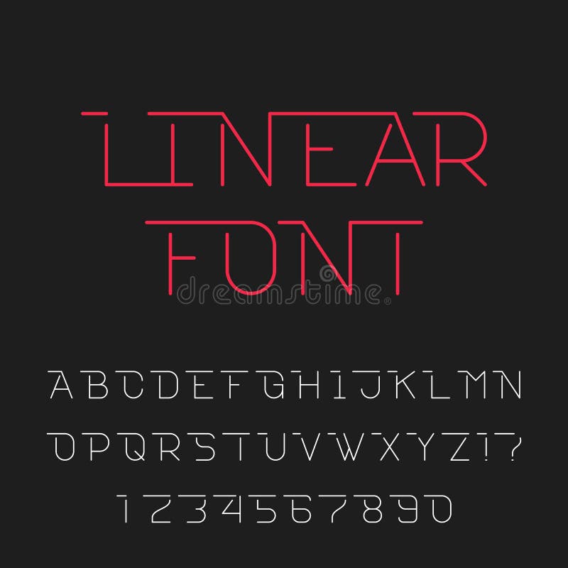 Linear Style Alphabet Vector Font. Stock Vector - Illustration of style ...