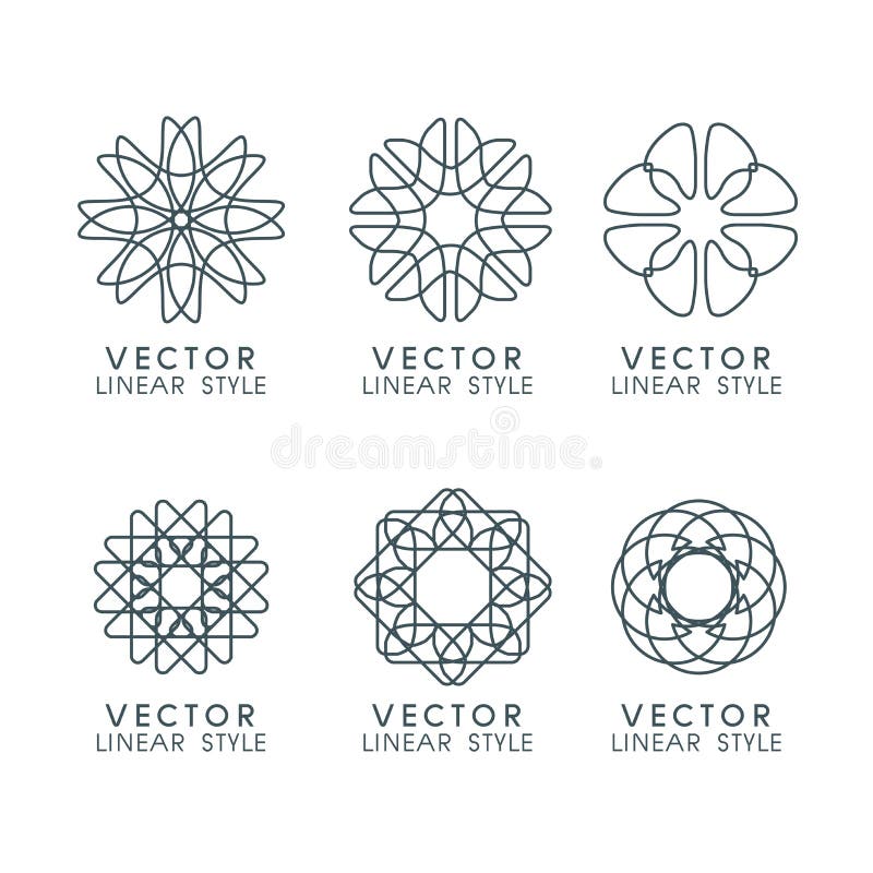 Vector Set of Linear Design Elements Stock Vector - Illustration of ...