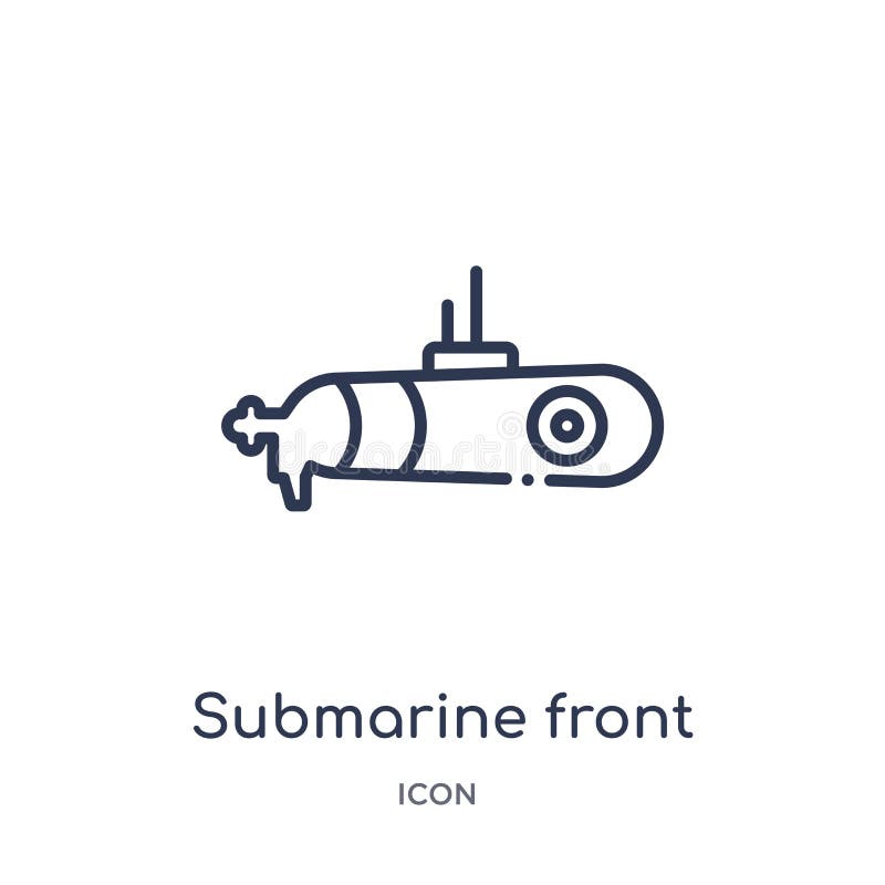 Linear Submarine Front View Icon from Army and War Outline Collection ...