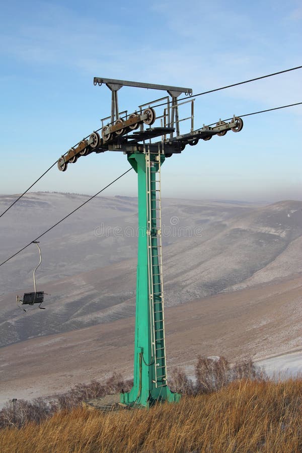 Linear Support of a Pendant Passenger Rope-way Stock Photo - Image of ...