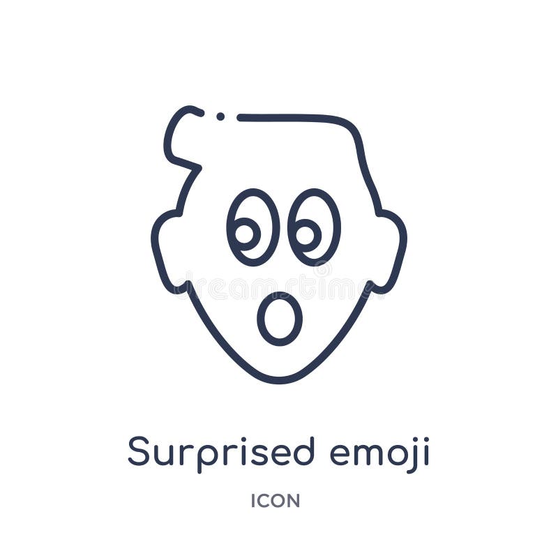 Linear Surprised Emoji Icon From Emoji Outline Collection Thin Line