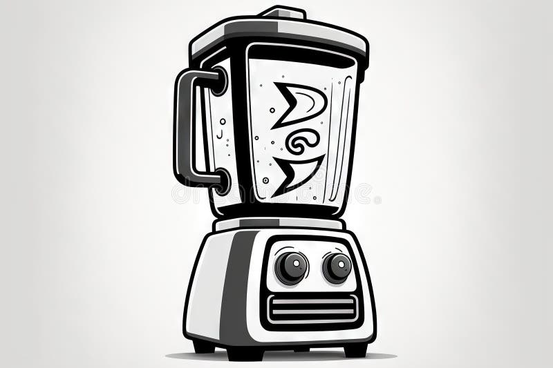 A Linear Symbol for a Kitchen Blender Stock Illustration - Illustration ...