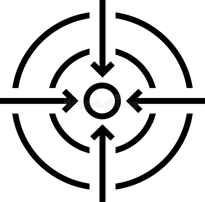 Linear Target Icon As a Concept of an Achieved Goal Stock Vector ...