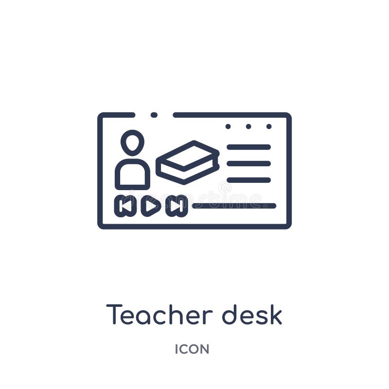 Teacher Desk Icon in Trendy Design Style. Teacher Desk Icon Isolated on ...