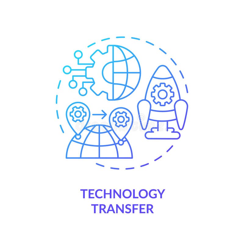 Linear Technology Transfer Icon FDI Concept Stock Vector - Illustration ...