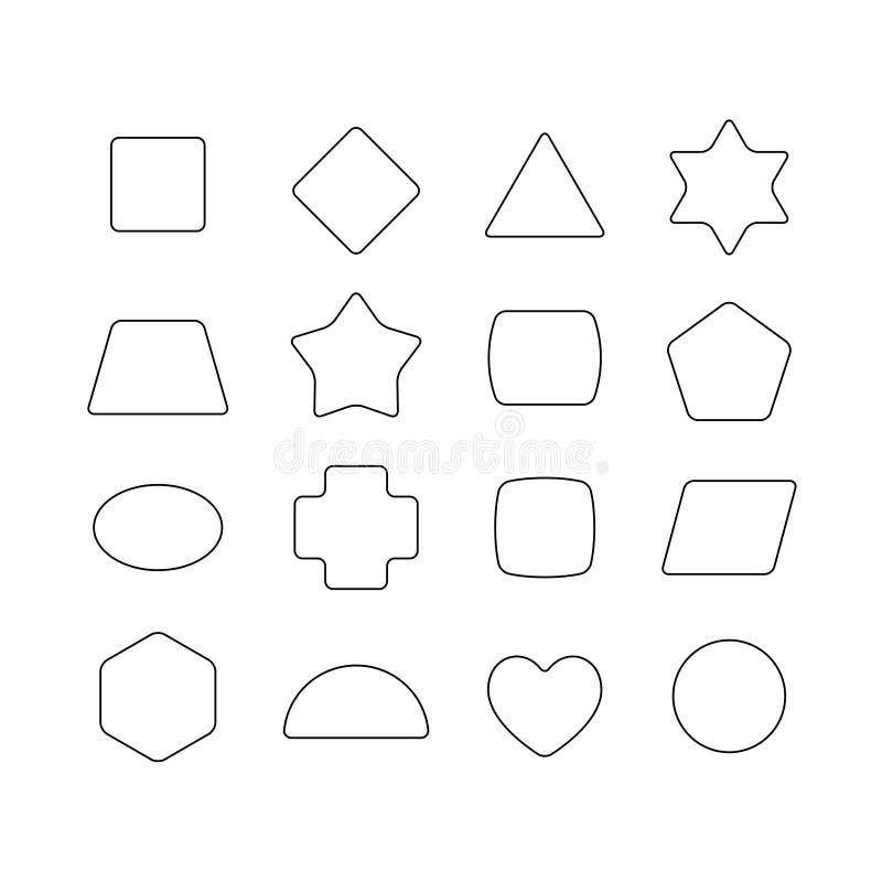 Linear Thin Geometric Rounded Shapes. Stock Vector - Illustration of ...