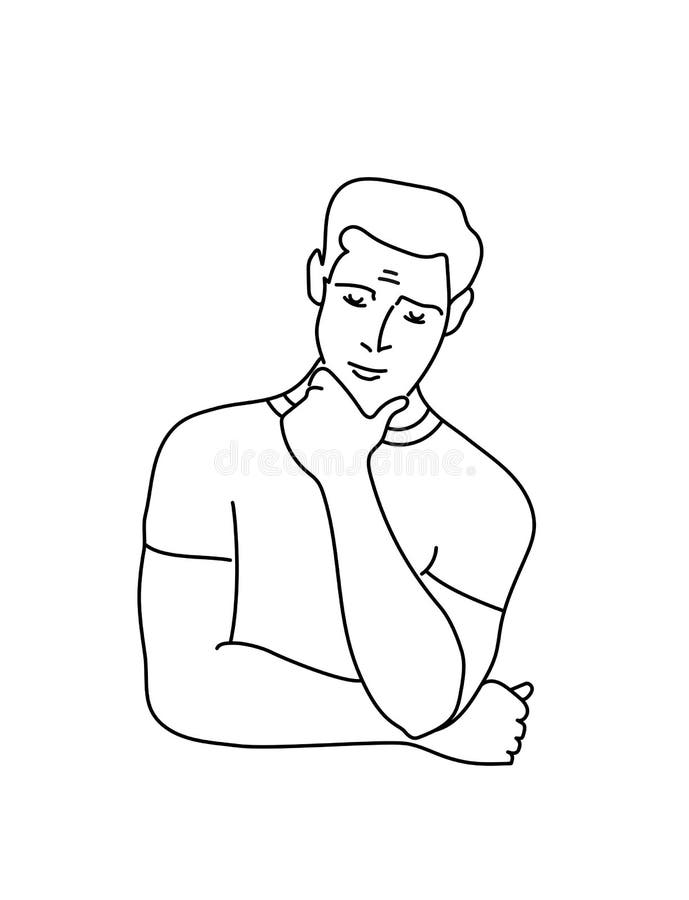 Young Man Thinking and Gesturing, Portrait of Thoughtful Male Person ...