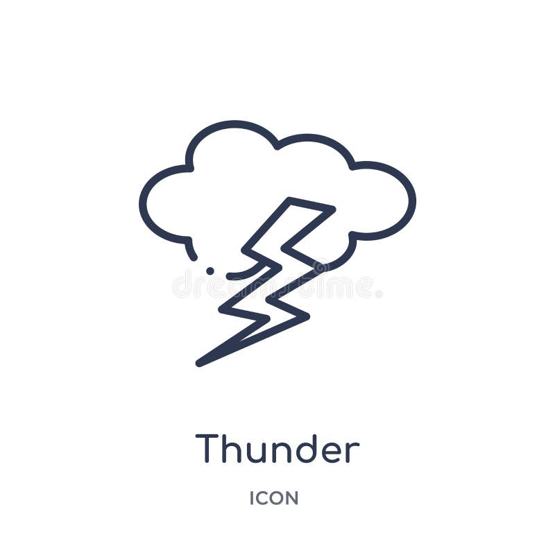 Linear Thunder Cloud Icon from Meteorology Outline Collection. Thin ...