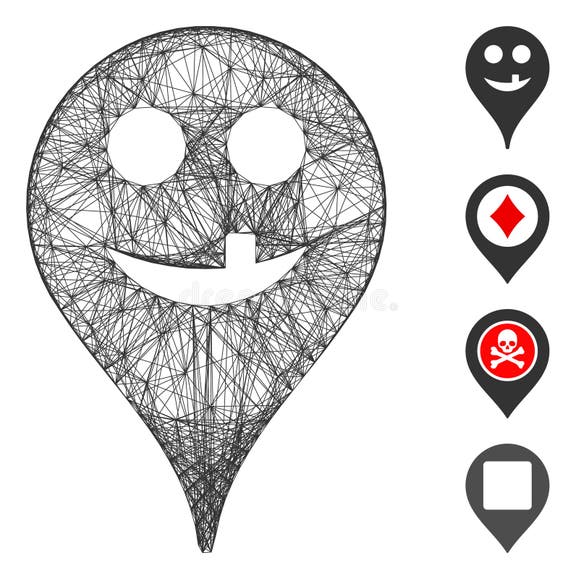 Linear Tooth Smiley Map Marker Vector Mesh Stock Vector - Illustration ...