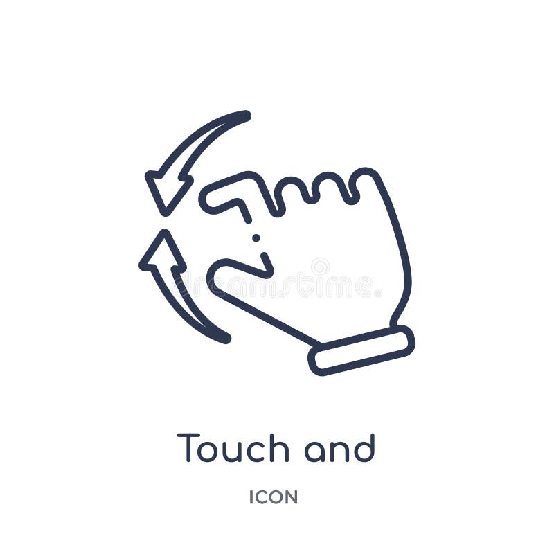 Linear Touch and Downward Sliding Gesture Icon from Hands and Guestures ...
