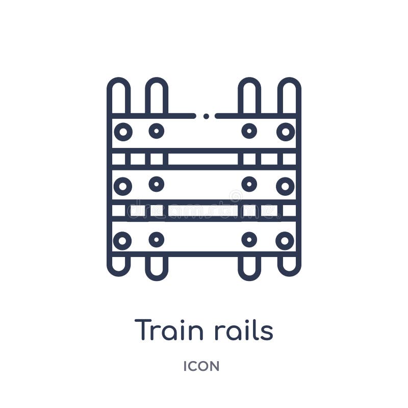 Linear Train Rails Icon from Desert Outline Collection. Thin Line Train ...