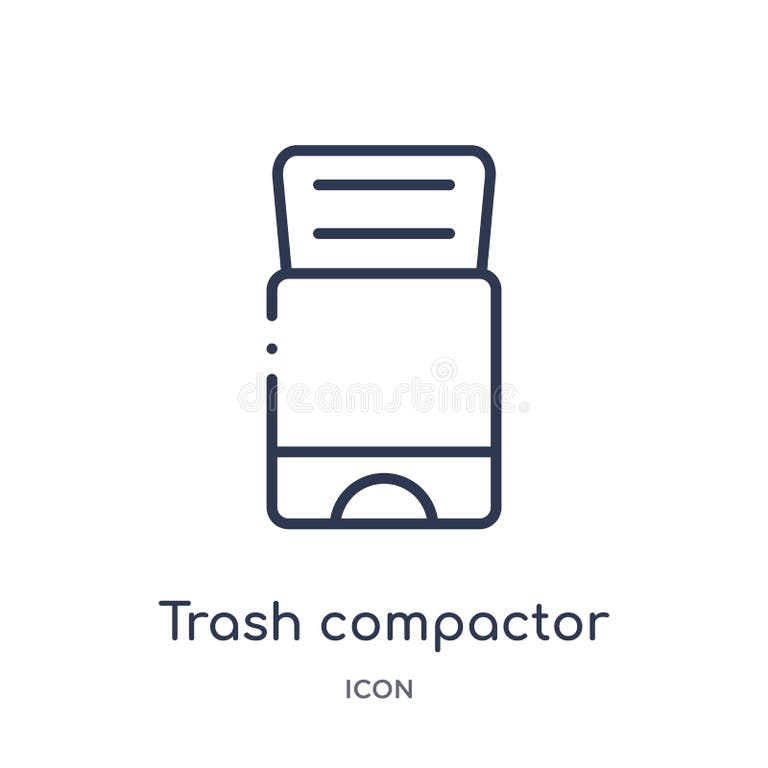 Linear Trash Compactor Icon from Electronic Devices Outline Collection ...