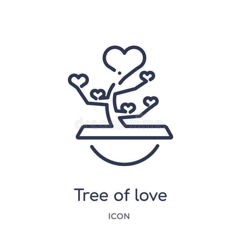 Linear Tree with Many Leaves Icon from Ecology Outline Collection. Thin ...