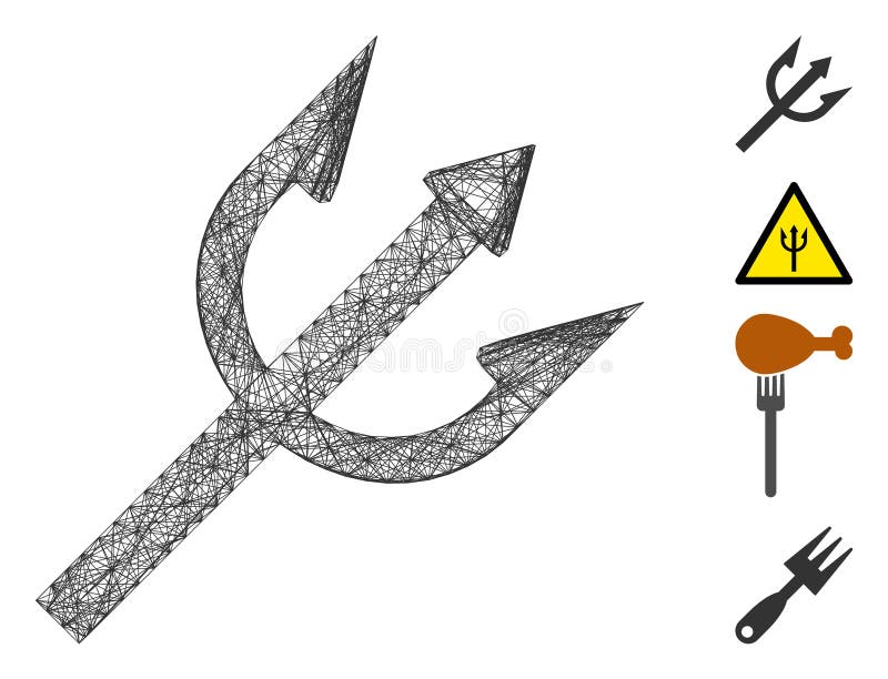 Linear Trident Fork Vector Mesh Stock Vector - Illustration of carcass ... Linear Trident Fork Vector Mesh Stock Vector - Illustration of carcass ...