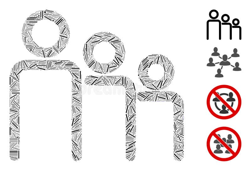 Linear Trio Icon Vector Collage Stock Illustration - Illustration of ...