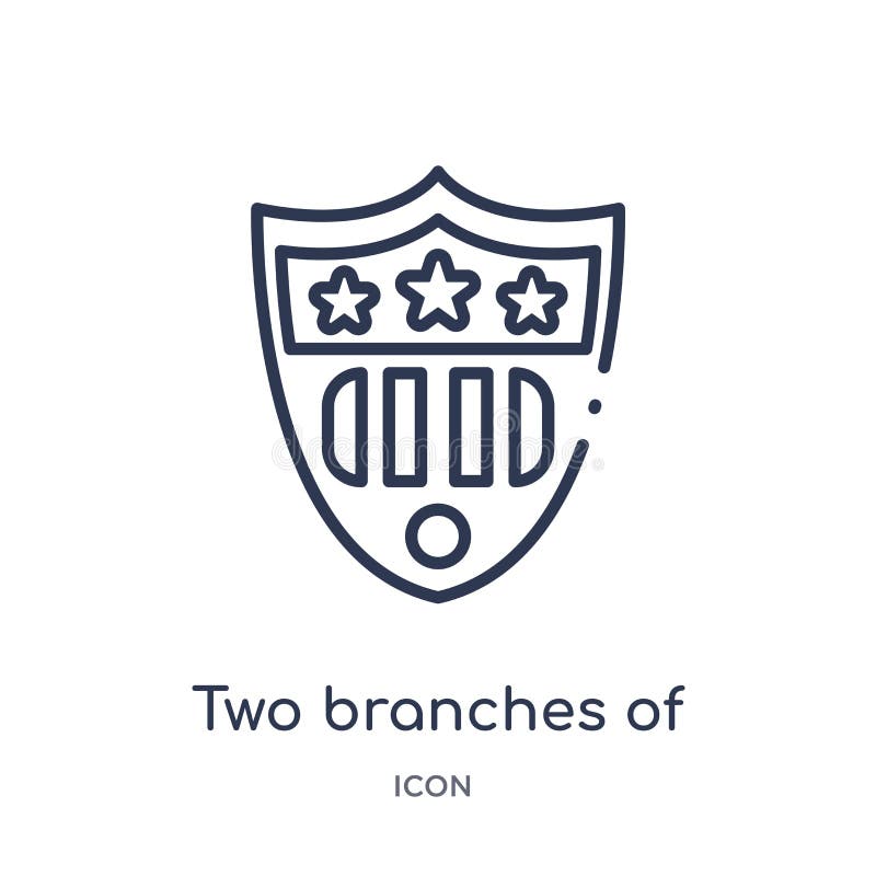 Linear Two Branches of Frame Icon from Army Outline Collection. Thin ...