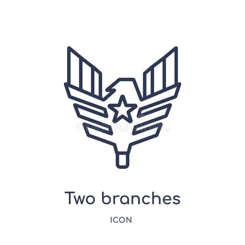 Linear Two Branches of Frame Icon from Army Outline Collection. Thin ...