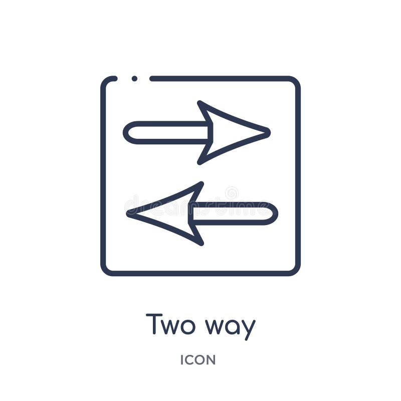 Linear Two Way Icon from Alert Outline Collection. Thin Line Two Way ...
