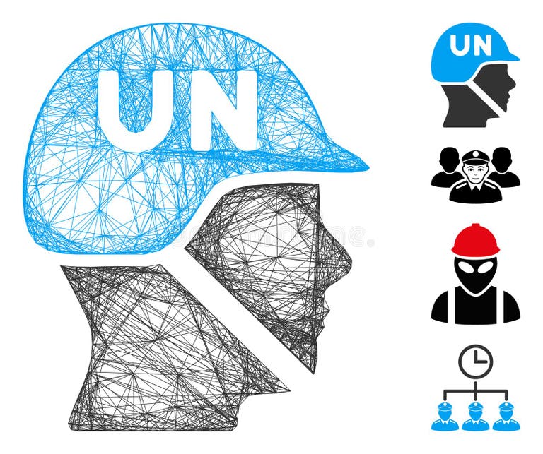 Linear United Nations Soldier Helmet Vector Mesh Stock Vector ...
