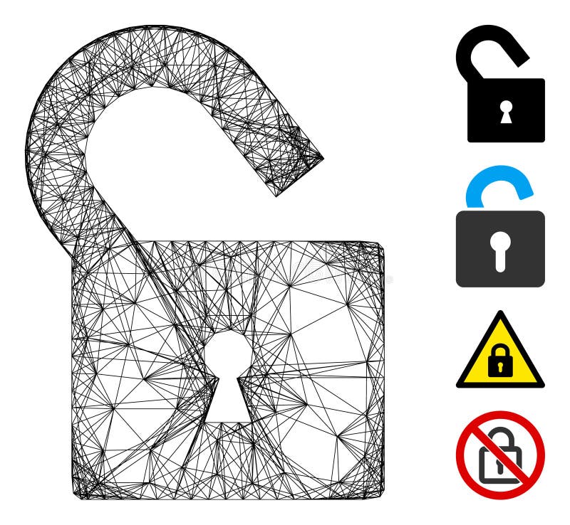 Linear Unlock Vector Mesh stock illustration. Illustration of access ...