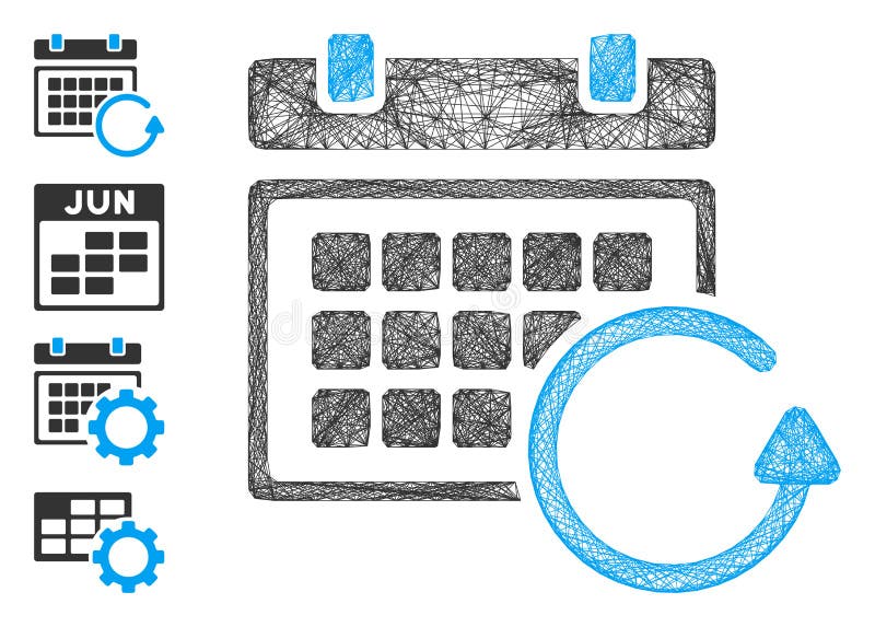 Linear Update Calendar Vector Mesh Stock Illustration - Illustration of ...