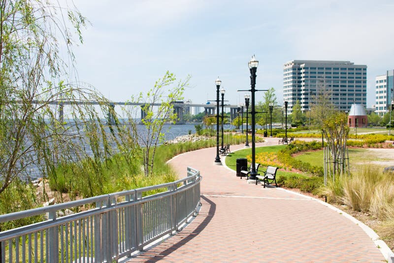 Linear urban park path stock image. Image of curved, tourism - 2256239