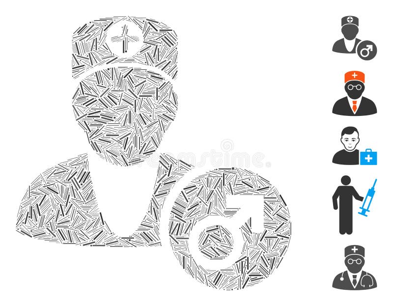 Linear Urology Doctor Icon Vector Collage Stock Illustration ...