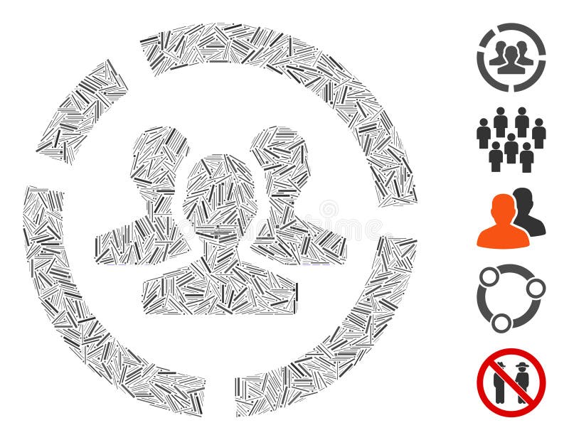 Linear Users Diagram Icon Vector Collage Stock Illustration ...