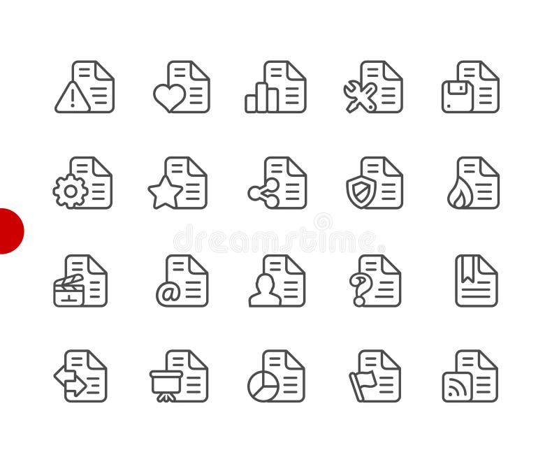Documents Icons - Set 1 of 2 // Basics Stock Vector - Illustration of ...