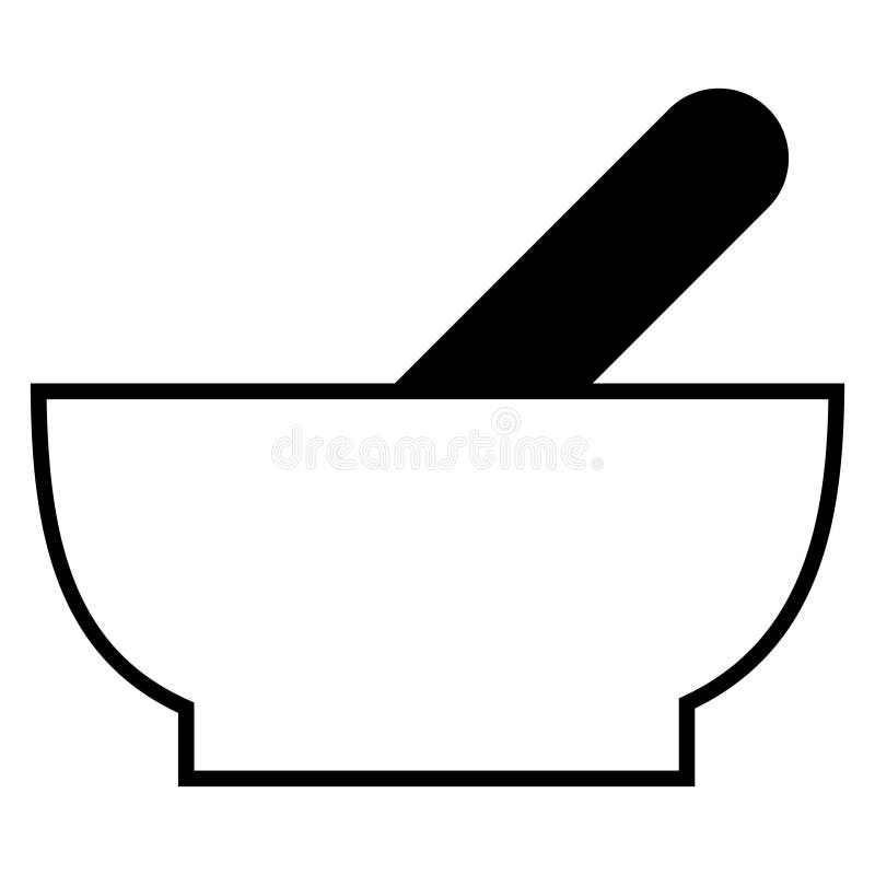 Linear Vector Icon. Black and White Drawing of a Container for Mixing ...