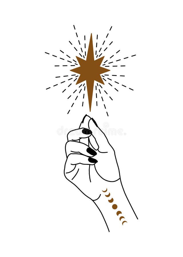 Linear Vector Illustration of Hands. Drawn Magic Hands Stock Vector ...