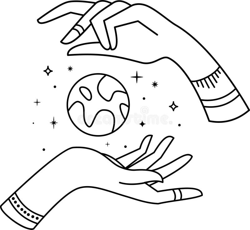 Vector Illustration. Magical Hand Drawings. the Concept of Magic and ...