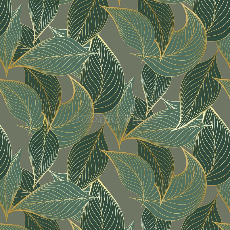 Linear Vector Pattern, Repeating Abstract Chaotic Leaf or Leaves with ...