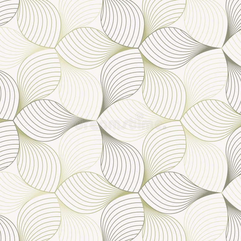 Linear Vector Pattern, Repeating Abstract Flower Leaves, Gray Line of ...