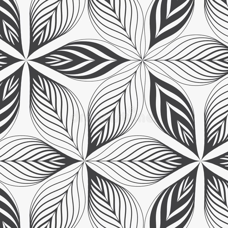 Linear Vector Pattern, Repeating Abstract a Linear Leaf Each Circling ...