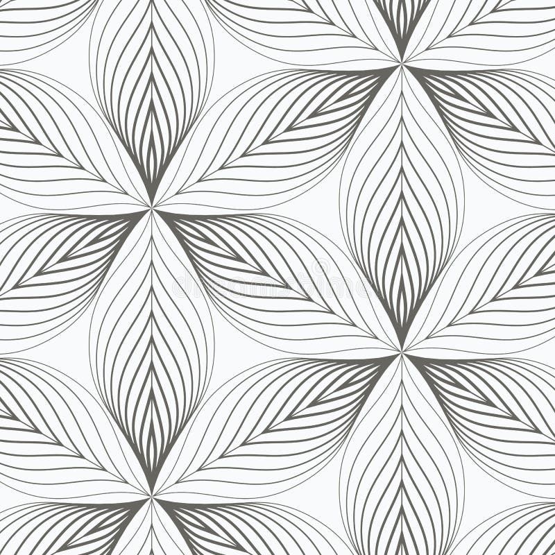 Linear Vector Pattern, Repeating Abstract a Linear Leaf Each Circling ...
