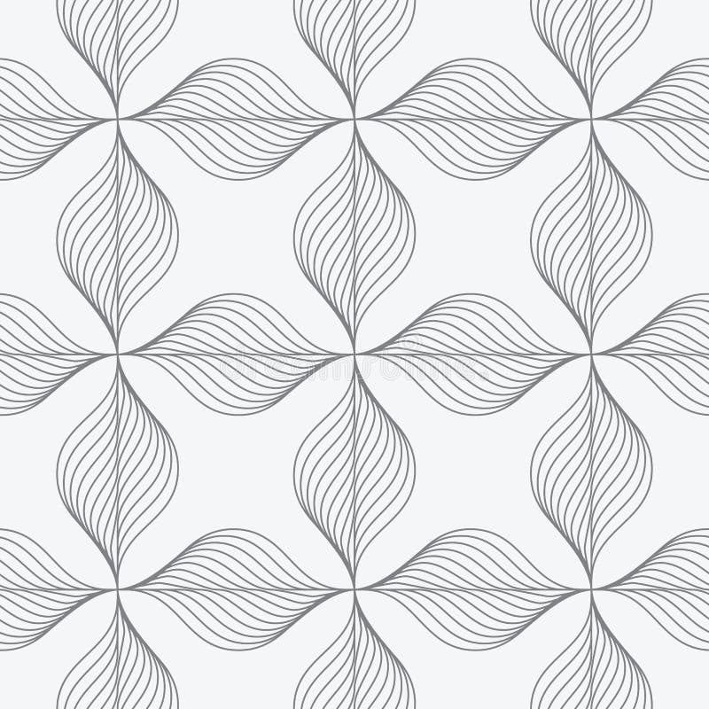 Linear Vector Pattern, Repeating Abstract Leaves, Gray Line of Leaf or ...