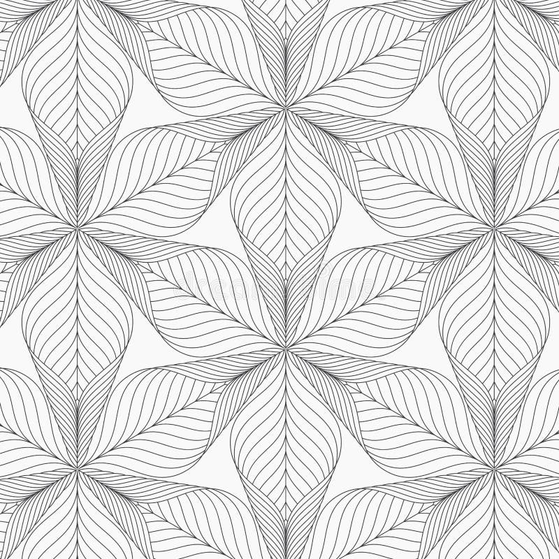 Linear Vector Pattern Repeating Abstract Linear Flower Or Flora