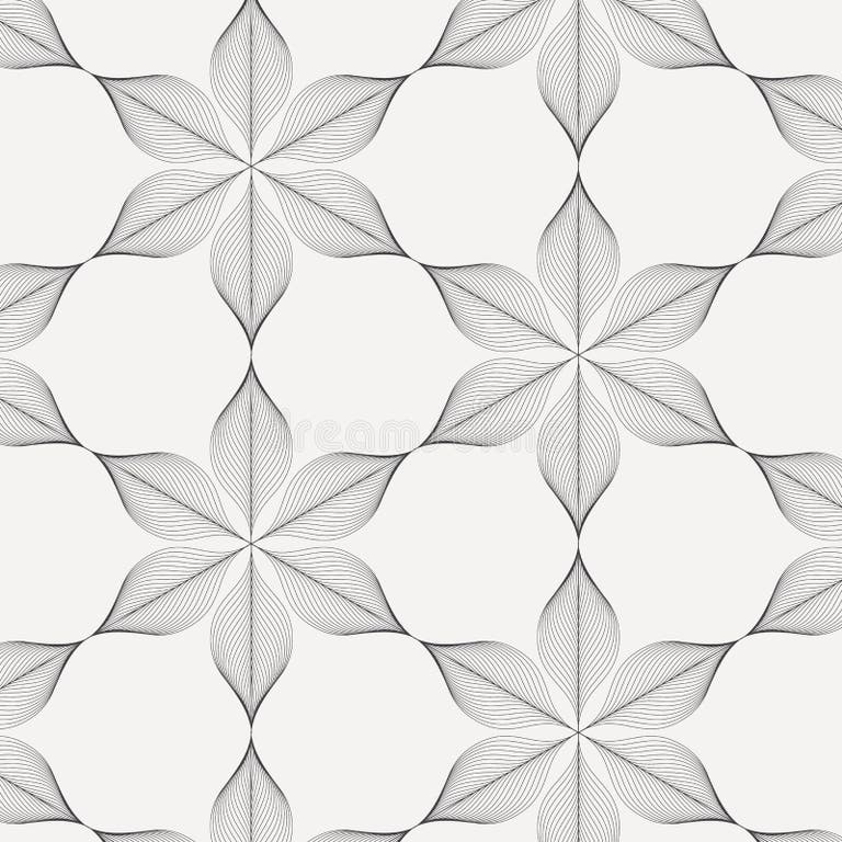 Linear Vector Pattern, Repeating Abstract a Linear Leaf Each Circling on Hexagon Shape. Stock ...