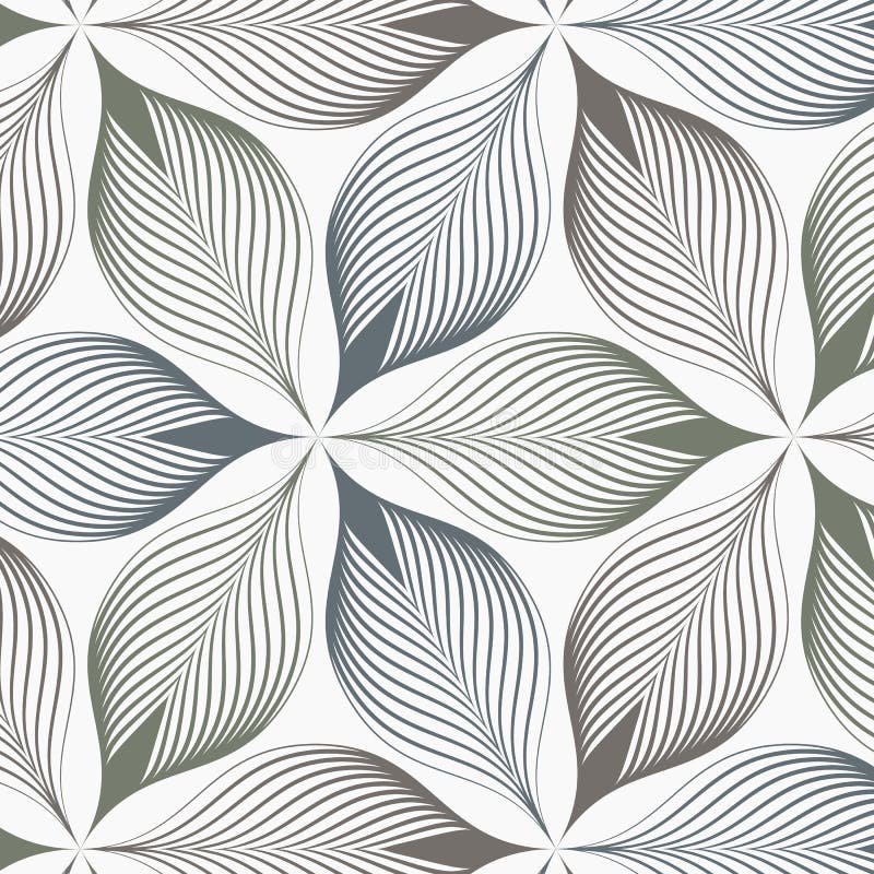 Linear Vector Pattern Repeating Abstract A Linear Leaf Each Circling