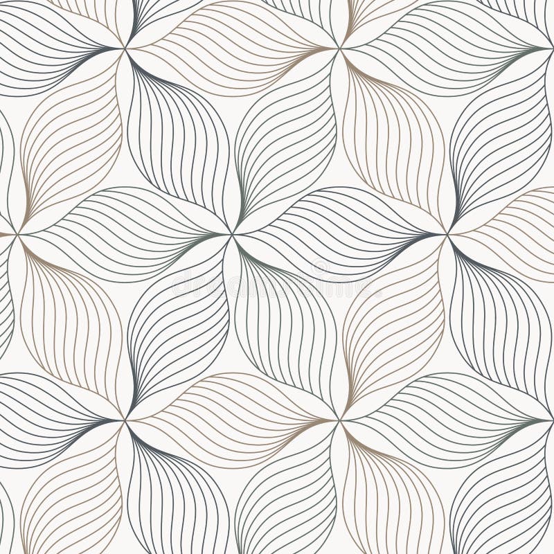 Linear Vector Pattern, Repeating Abstract Twist Line of Flower, Gray ...