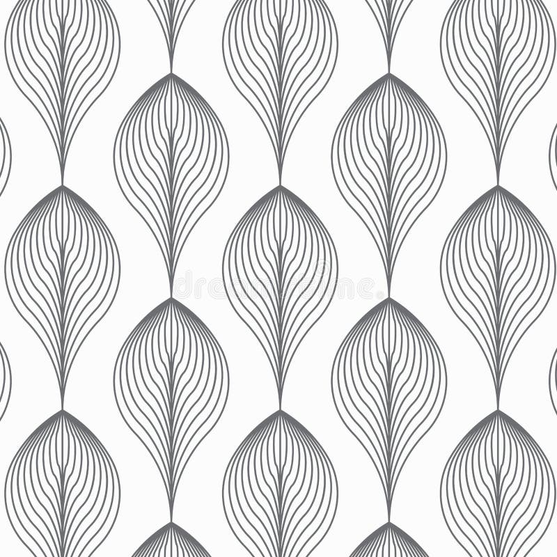 Linear Vector Pattern Repeating Linear Abstract Leaves On Garland