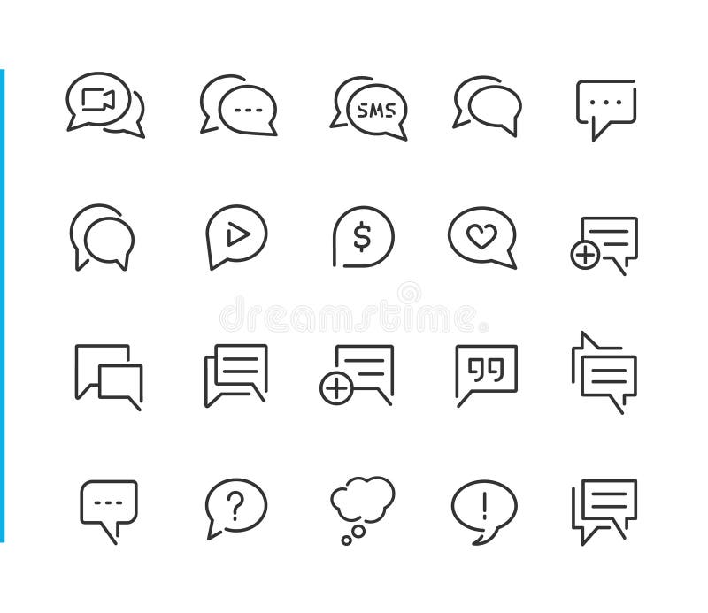 Bubble Icons // Blue Line stock vector. Illustration of message - 265104331